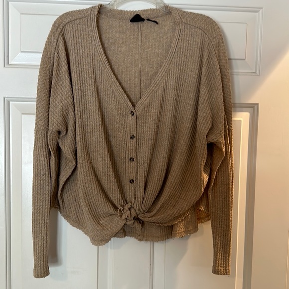 Urban Outfitters | Tops | Tan Waffle Top | Poshmark